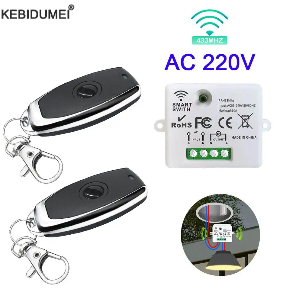 RF-433MHz-Wireless-Remote-Control-Switch-AC-110V-220V-1CH-RF-Relay ...