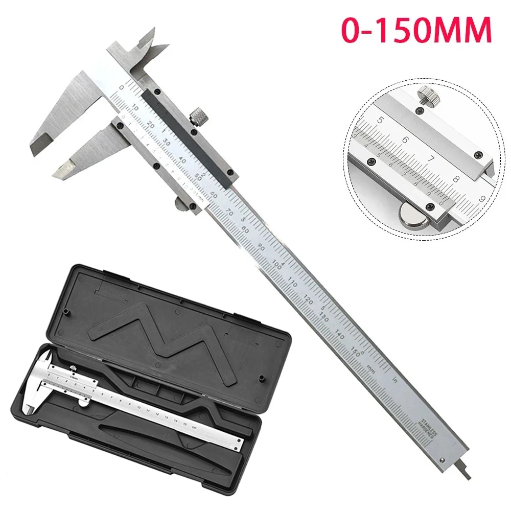 0-150mm-Vernier-Calipers-Stainless-Steel-High-Accuracy-Gauge-Micrometer ...