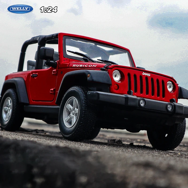 WELLY 1:24 Jeep Wrangler Rubicon 2007 Alloy Car Model Diecasts & Toy Vehicles Collect Car Toy ...