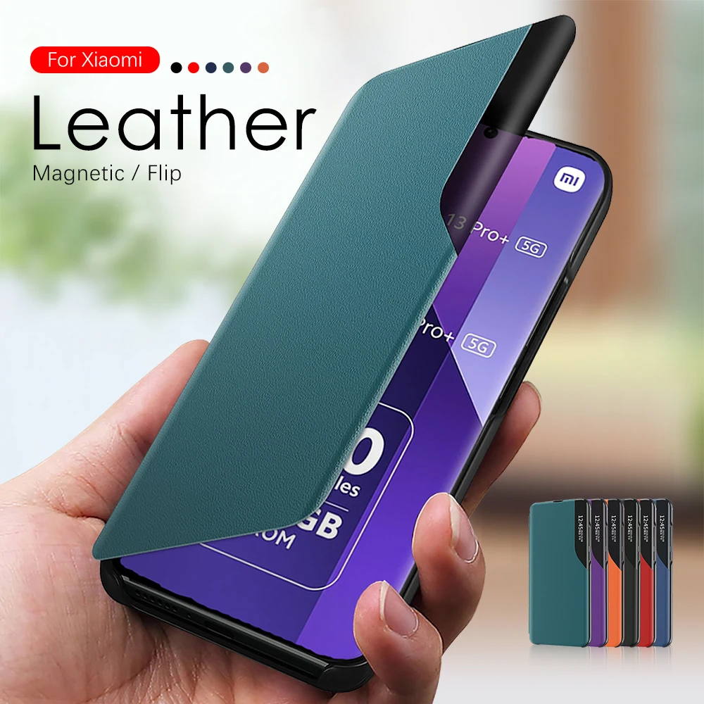 Redmy-Note-13-Pro-Pro-Plus-5G-Case-Smart-View-Flip-PU-Leather-Cover-For ...