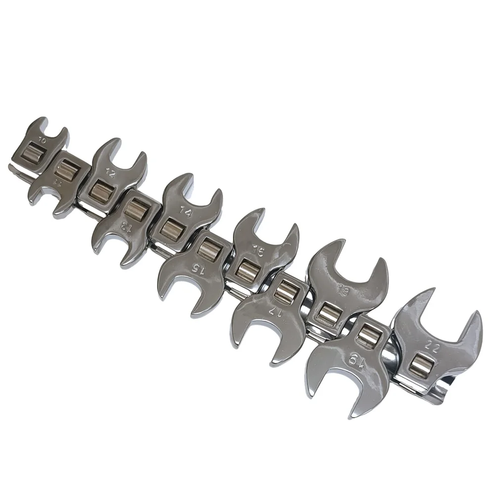 11 Pcs 3/8 Inch Drive Crow Foot Wrench Set 10 to 22mm Metric Chrome ...