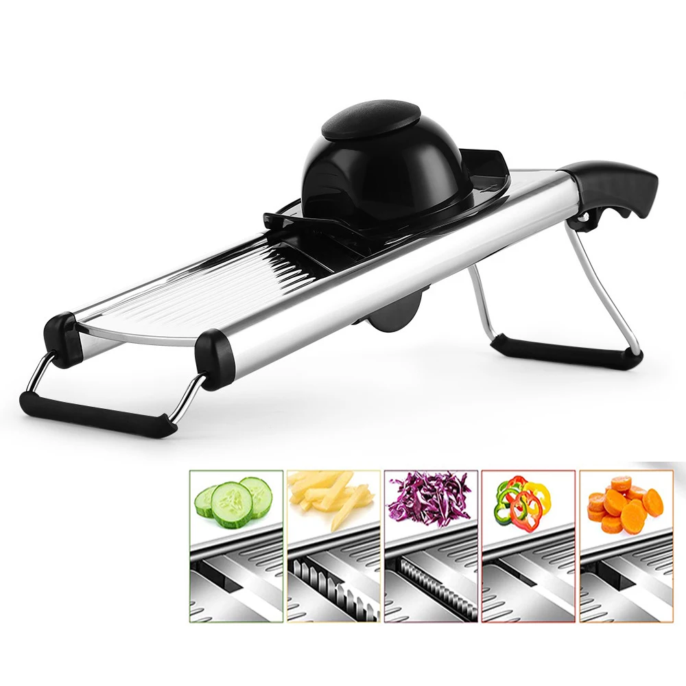 Vegetable-Fruit-Cutter-Slicer-Manual-Mandoline-Grater-Peeler-Stainless ...