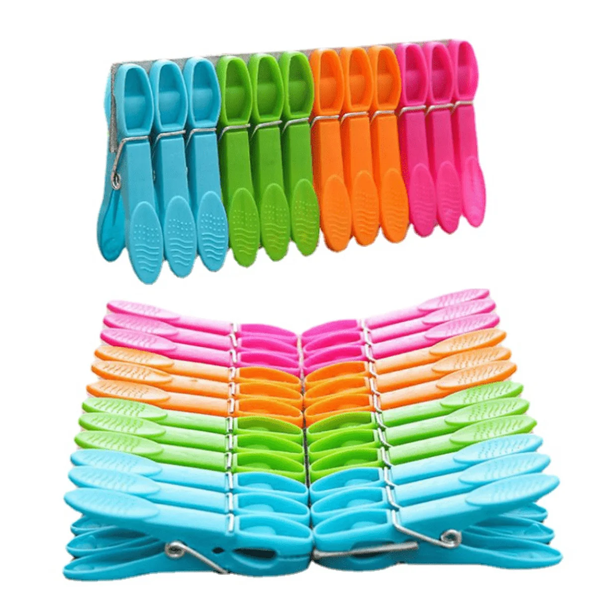24pcs-Colorful-Plastic-Clothespins-Heavy-Duty-Laundry-Clothes-Pins ...