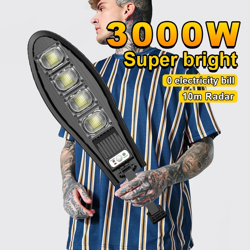 2022 3000W Smart Chips Solar LED Light For Street Garden Outdoor ...