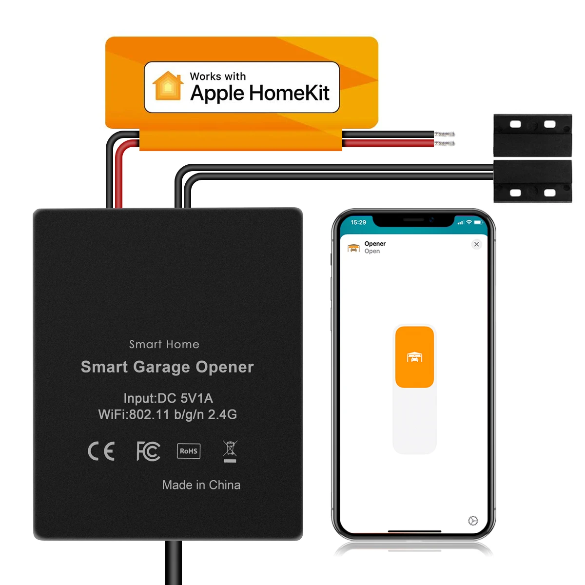 Apple-Homekit-WiFi-Garage-Door-Sensor-Opener-Controller-Smart-Siri-Voice-Control-APP-Work-With ...