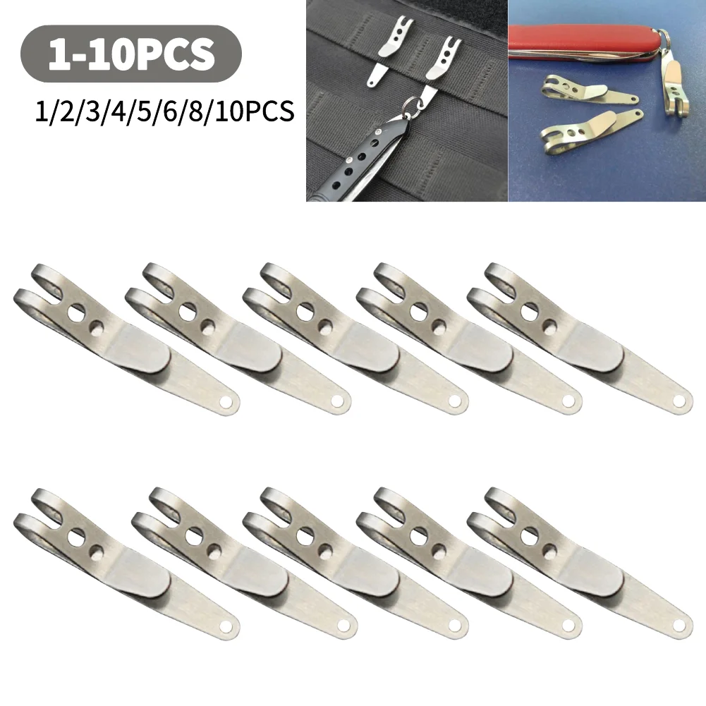 1-10PCS-Metal-Key-Buckles-Stainless-Steel-Mini-Silver-Portable-Pocket ...
