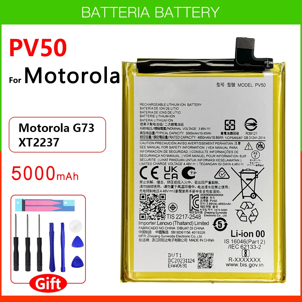 100-Original-Genuine-5000mAh-PV50-Battery-For-motorola-Moto-G73-XT2237 ...