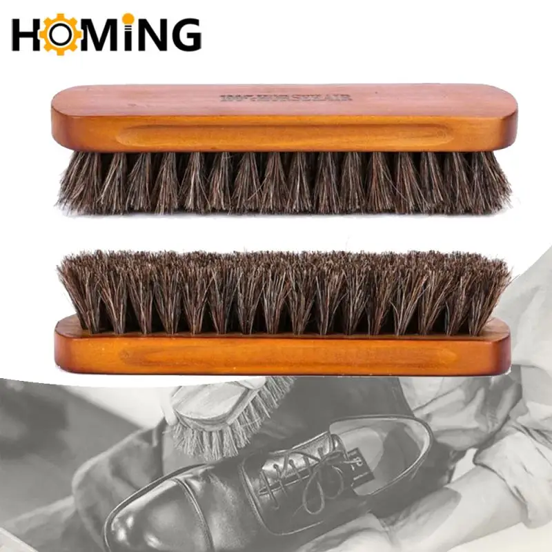 Horsehair-Shoe-Brush-High-Quality-Natural-Leather-Real-Horse-Hair-Soft ...
