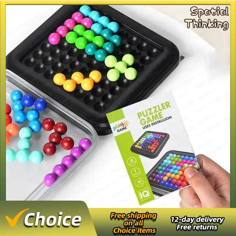 Hot-3D-Beads-Puzzle-Logical-Mind-Board-Game-Classic-Pyramid-Plate-Pearl ...