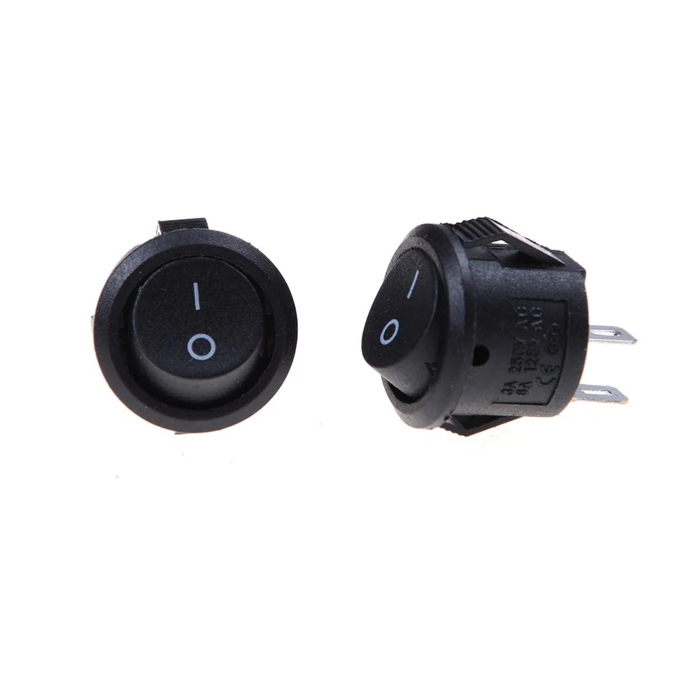 2x-recessed-round-switch-ON-OFF-round-black-PANEL-220v-250v-10A ...