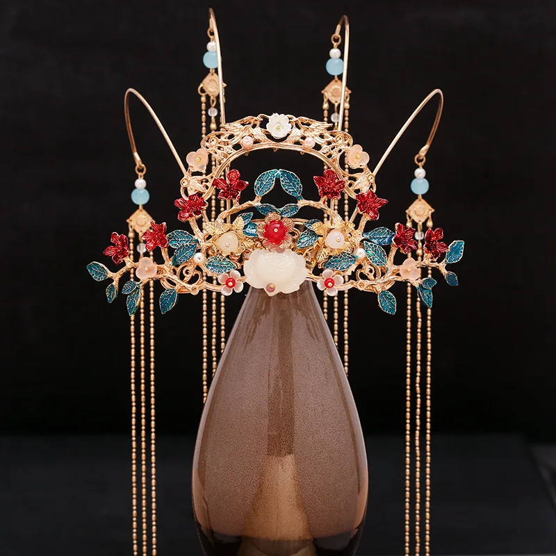 Chinese Hanfu Headdress: The Authentic Xiuhe-Style Wedding Headpiece ...