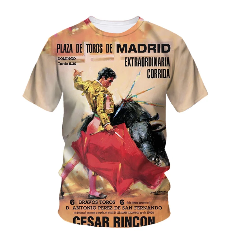 Camiseta-con-estampado-de-toro-espa-ol-en-3D-para-hombre-y-mujer-ropa ...