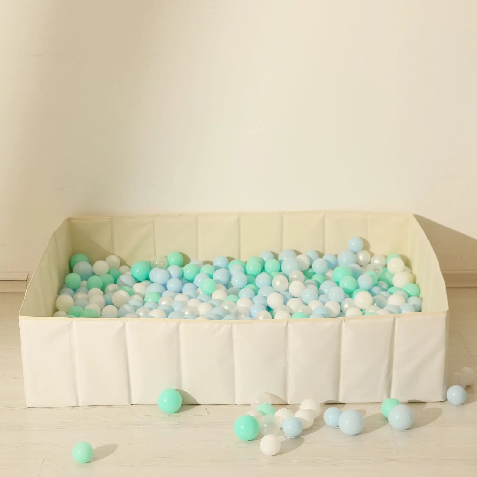 1pc Pink/White Foldable Rectangular Dry Pool Ball Pit Ocean Ball ...