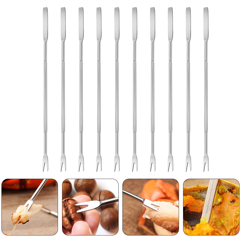 Forks Seafood Picks Crab Ministeel Stainless Oysters Picker Toothpicks Appetizers Fruit Cocktail ...