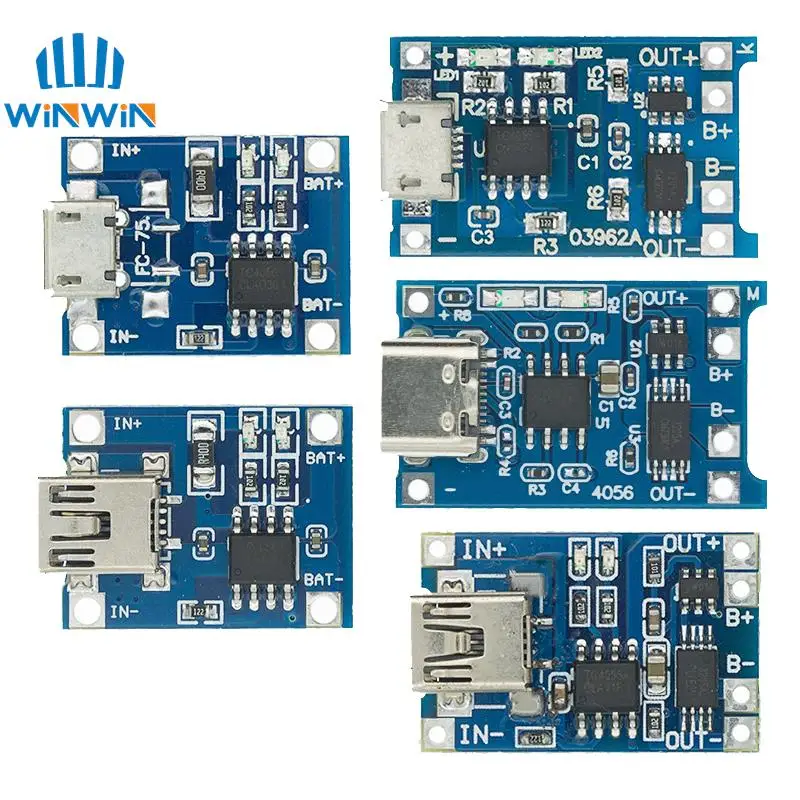 1PCS-type-c-Micro-USB-5V-1A-18650-TP4056-Lithium-Battery-Charger-Module ...