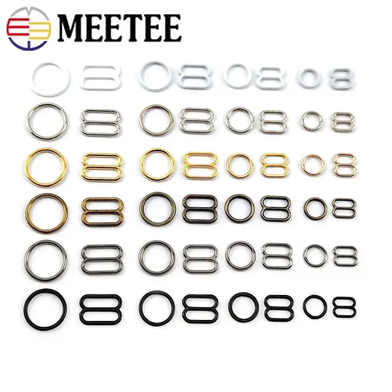 50Sets-Metal-O-Ring-Bra-Buckles-Adjuster-Bikini-Clip-Clasp-Connector ...