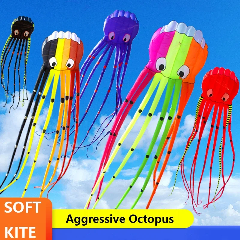 3D-8-meter-Large-Octopus-Soft-Kite-with-Various-Colors-Inflatable-Kite ...