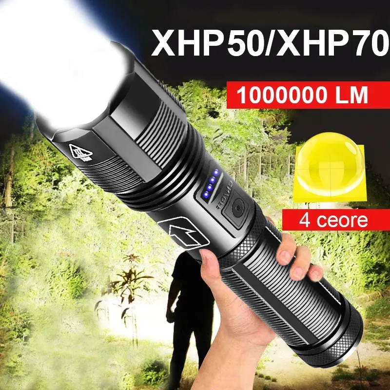 Powerful-Flashlight-Tactical-Flashlight-USB-Rechargeable-Torch-Light ...