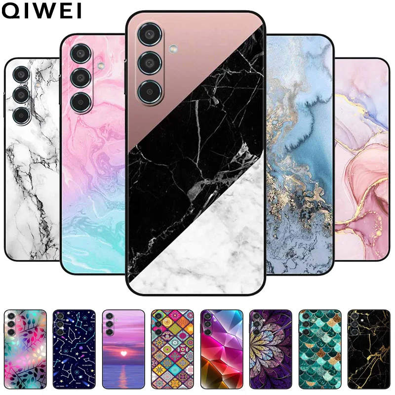 For Galaxy M35 5G Case 6.6'' M356B Fashion Marble TPU Soft Back Shells ...