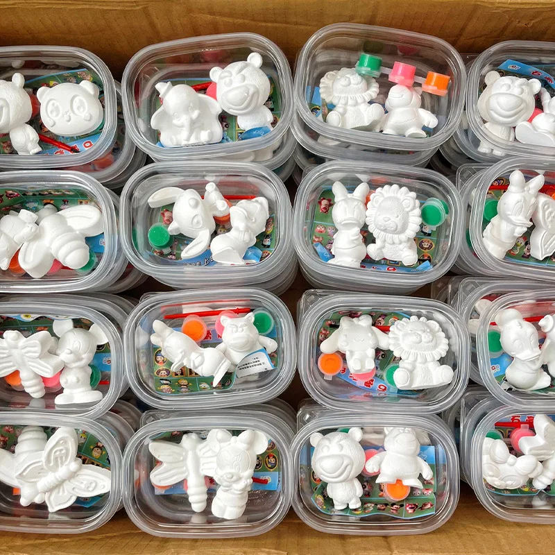 6pcs-Handmade-Set-Cartoon-Toys-Gypsum-Doll-Plaster-Dolls-White-Blank ...