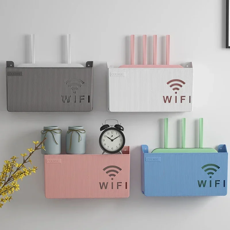 1PC Wall Hanging Wireless Wifi Router Shelf Storage Box ABS Plastic ...