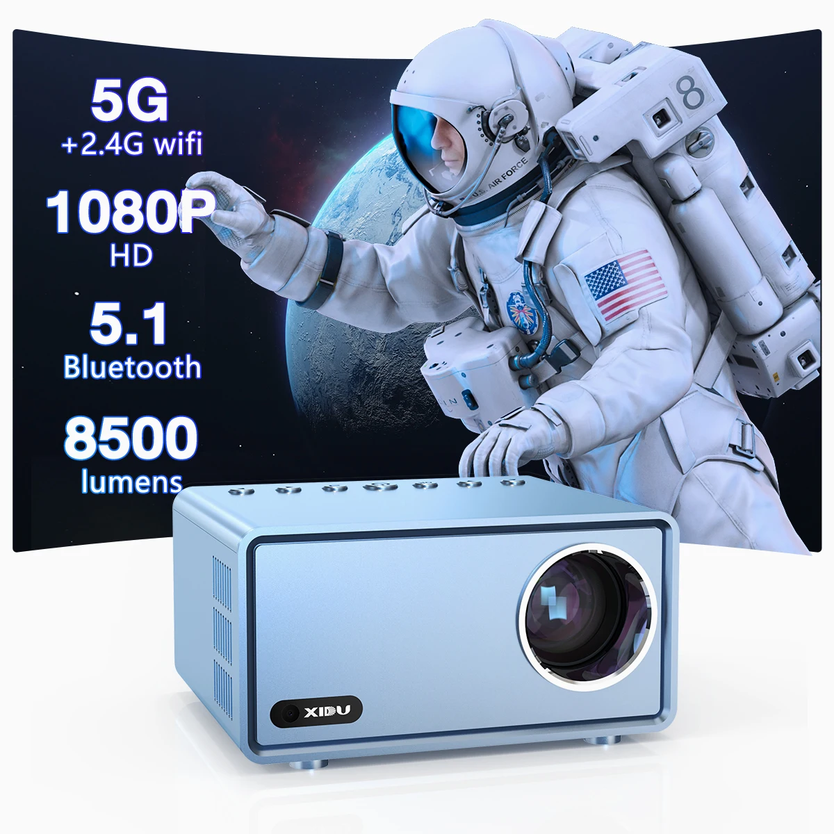 XIDU-Mini-Portable-Projector-With-Screen-1080P-Projector-Home-Theater ...