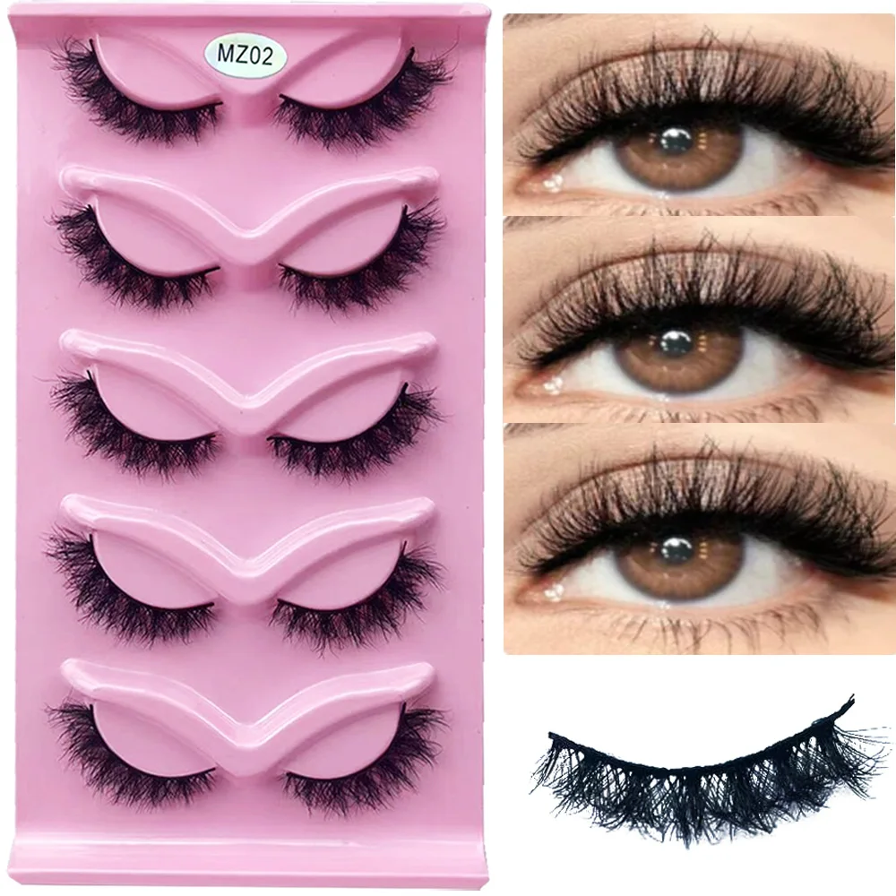 5-Pairs-Eye-Lashes-Fluffy-Faux-Mink-Eyelashes-False-Eyelash-Natural ...