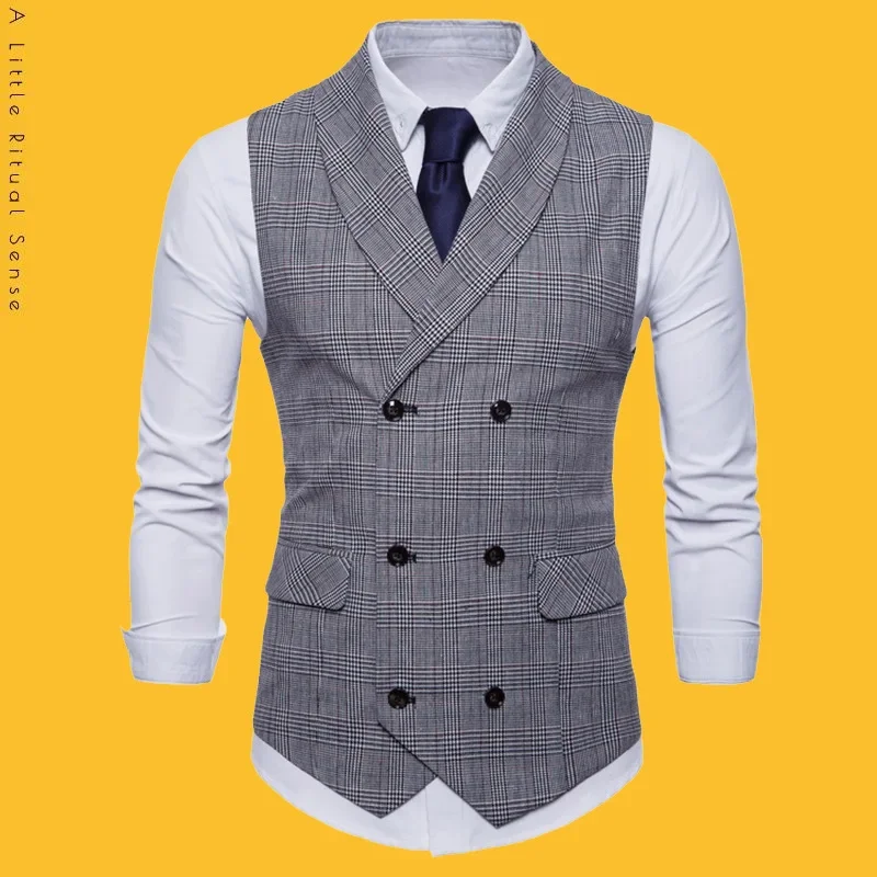Checkered-Vest-Men-s-American-Style-Vintage-Business-Casual-Tank-Top ...