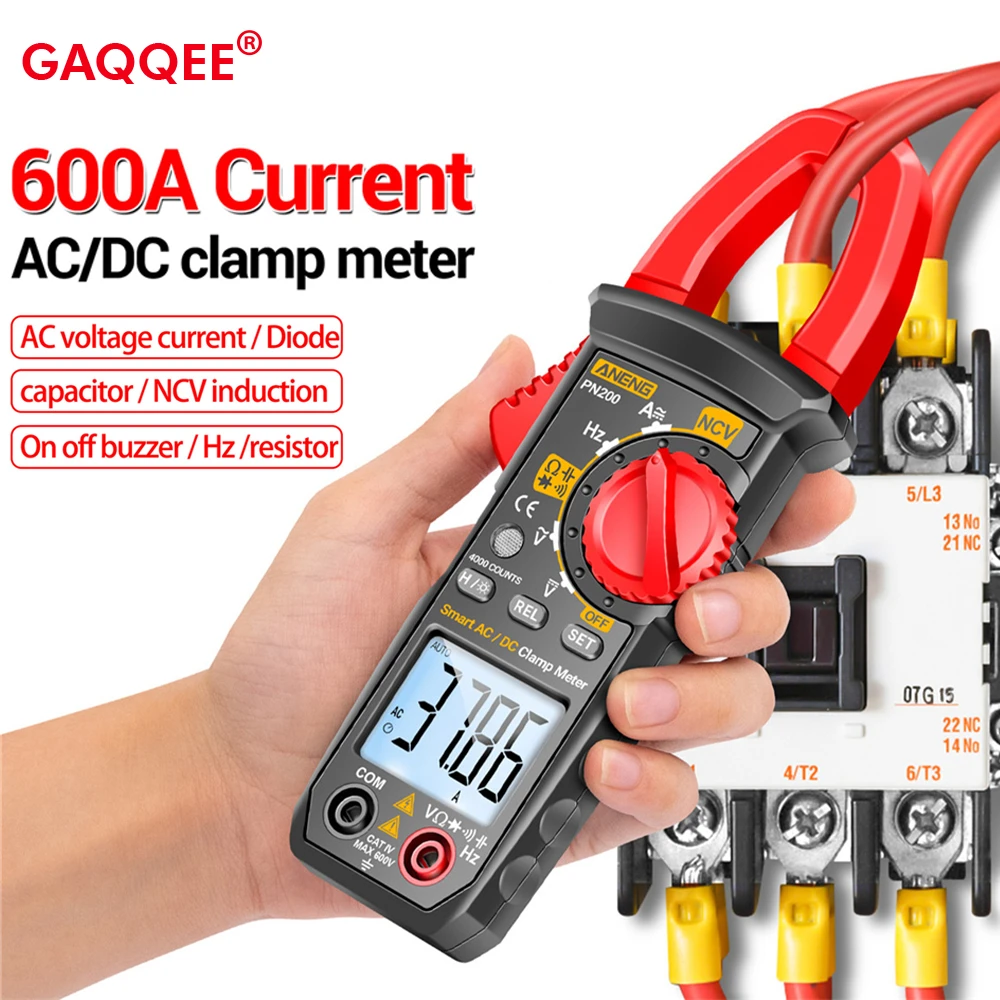 PN200 AC DC 0-600A Multimeter 4000 Counting Electrician Multi ...