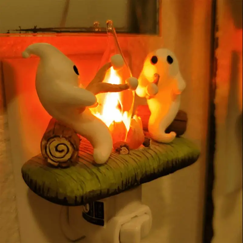 2024-Ghost-Campfire-Flickering-Nightlight-Night-Light-Plug-Wall-Spooky ...