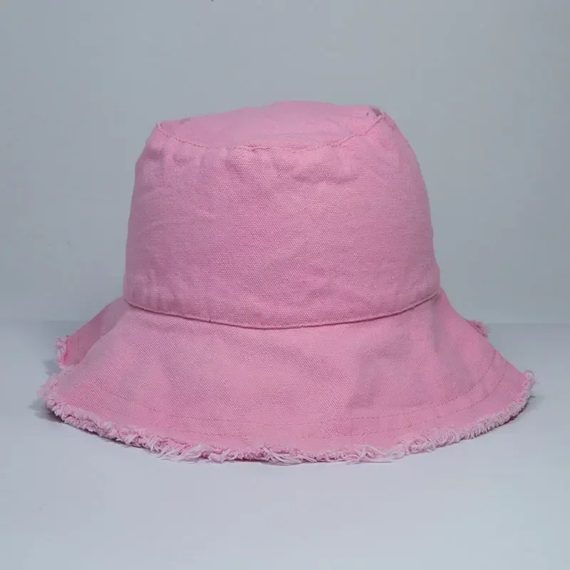 Fashion-Raw-Edge-Bucket-Hat-Ladies-Sun-Beach-Bob-Cap-Unisex-Outdoor ...