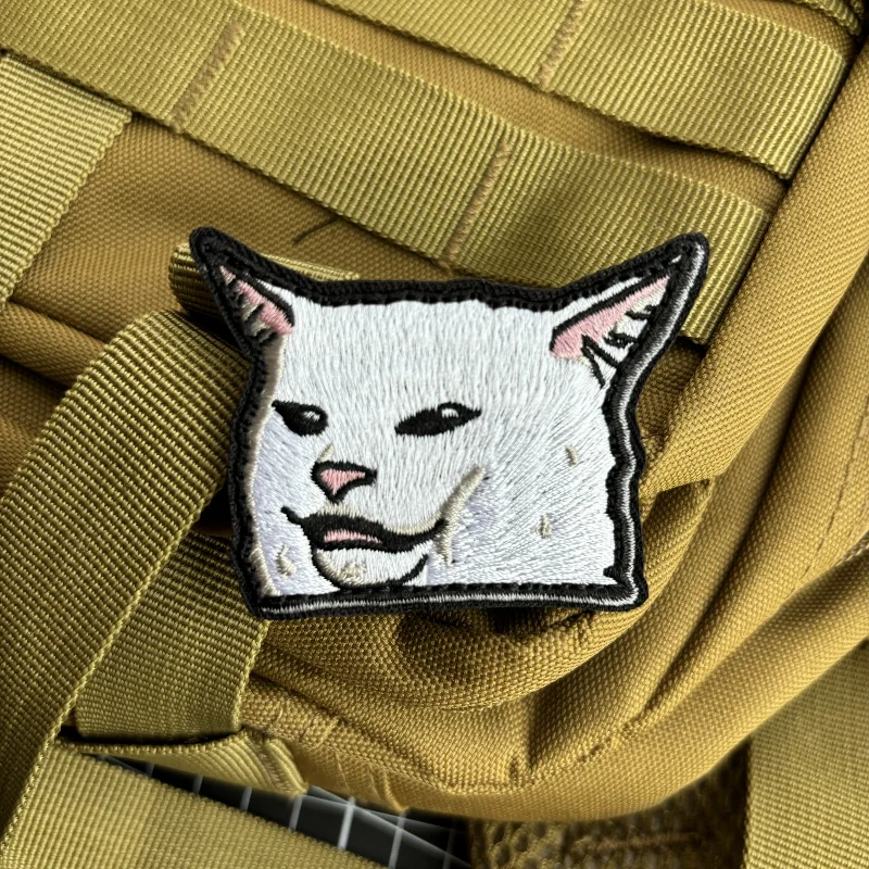 Cute Cat Morale Badge Embroidery Expression Tactical Patch Patches for ...