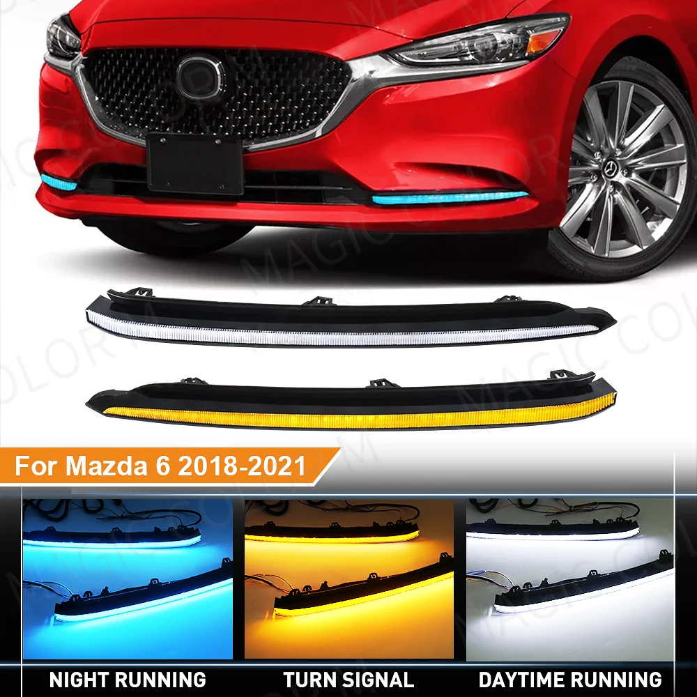 For-Mazda-6-2018-2019-2020-2021-Daytime-Running-Light-DRL-LED-Fog-Lamp ...