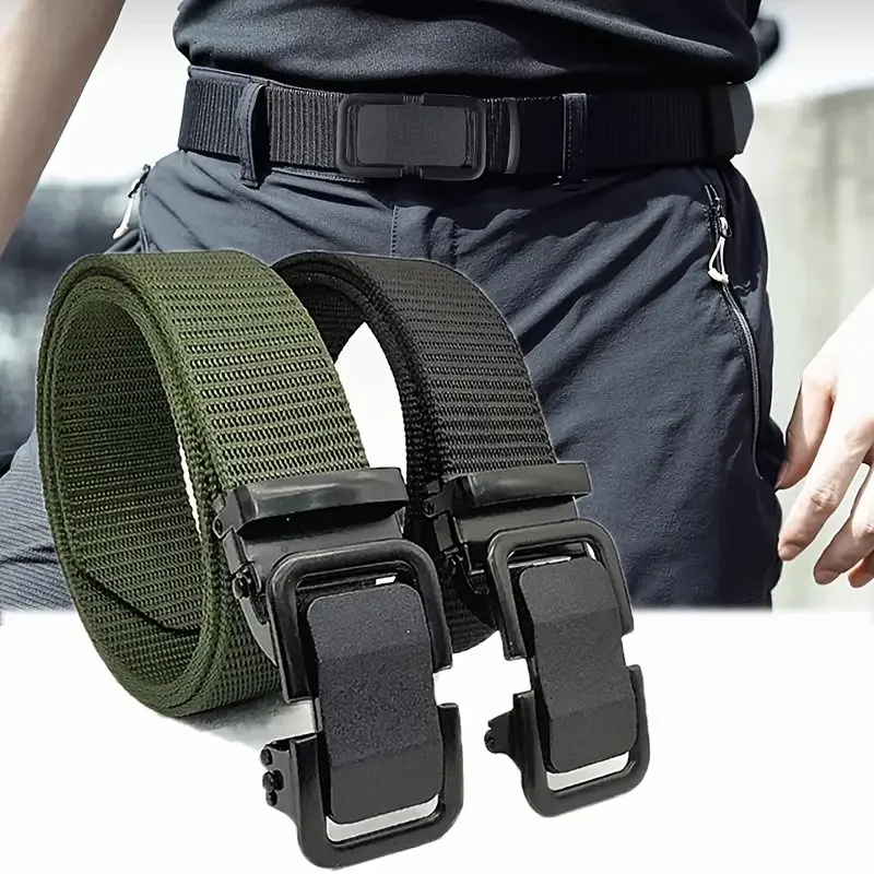 Men-s-Belt-Automatic-Metal-Buckle-Nylon-Canvas-Webbing-Belt-Outdoor ...