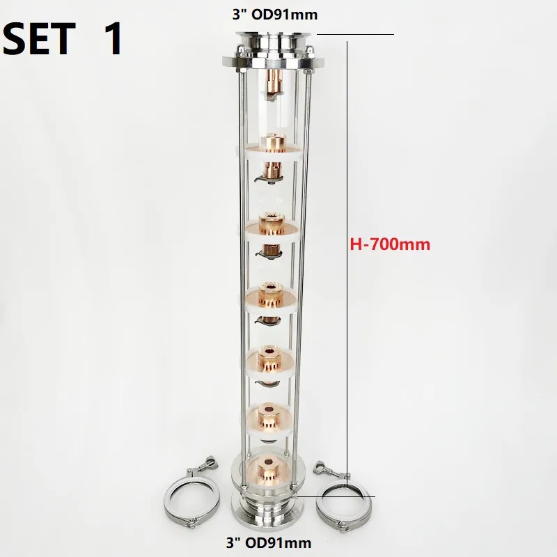 NEW-3-OD91-Distillation-Column-With-7pcs-Copper-Bubble-Plates-For ...