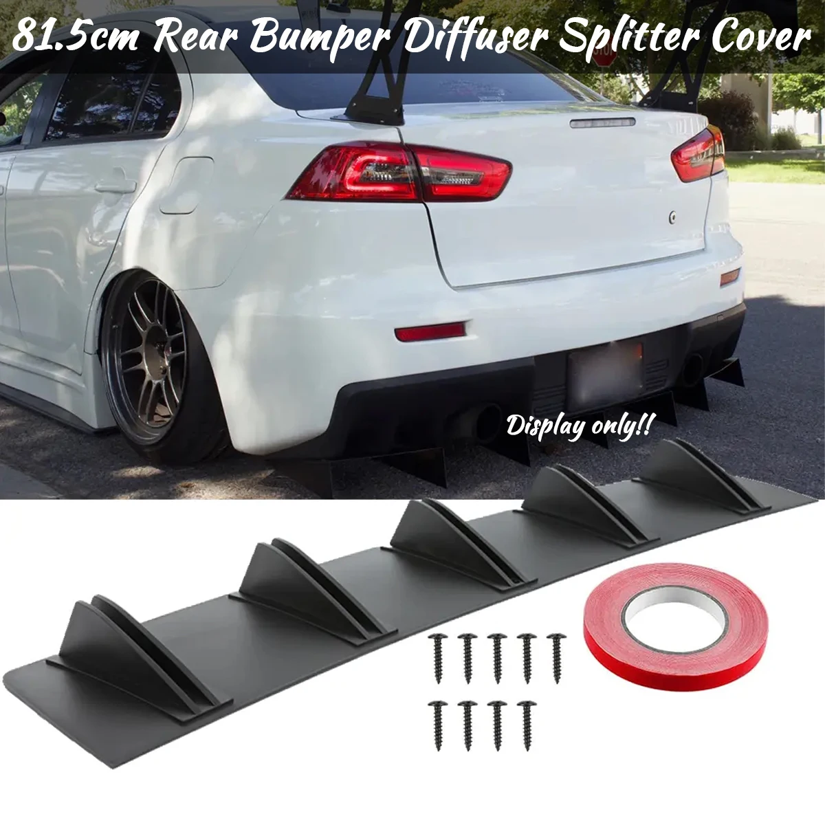 81-5cm-For-MITSUBISHI-Lancer-EVO-Universal-Rear-Bumper-Diffuser-Shark-5 ...
