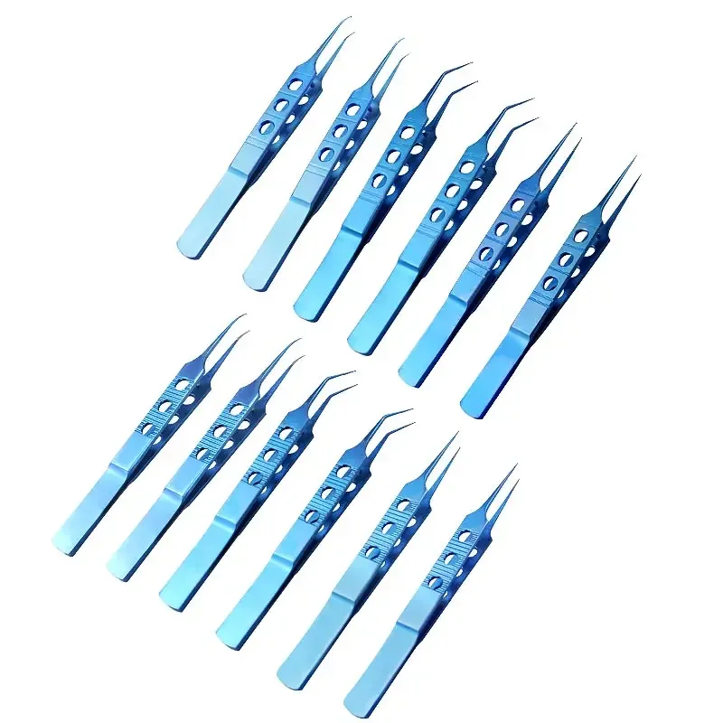 Ophthalmic-Tweezer-Titanium-Micros-Forceps-Straight-Curved-angled ...