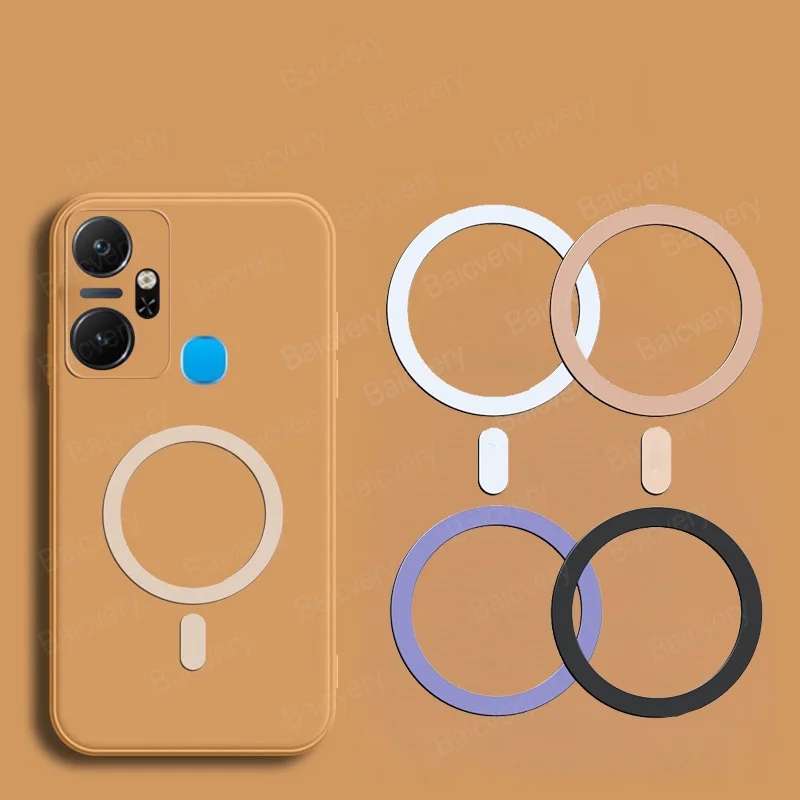 Capa-colorida-para-Infinix-Smart-6-Plus-carregamento-sem-fio-anel-magn ...