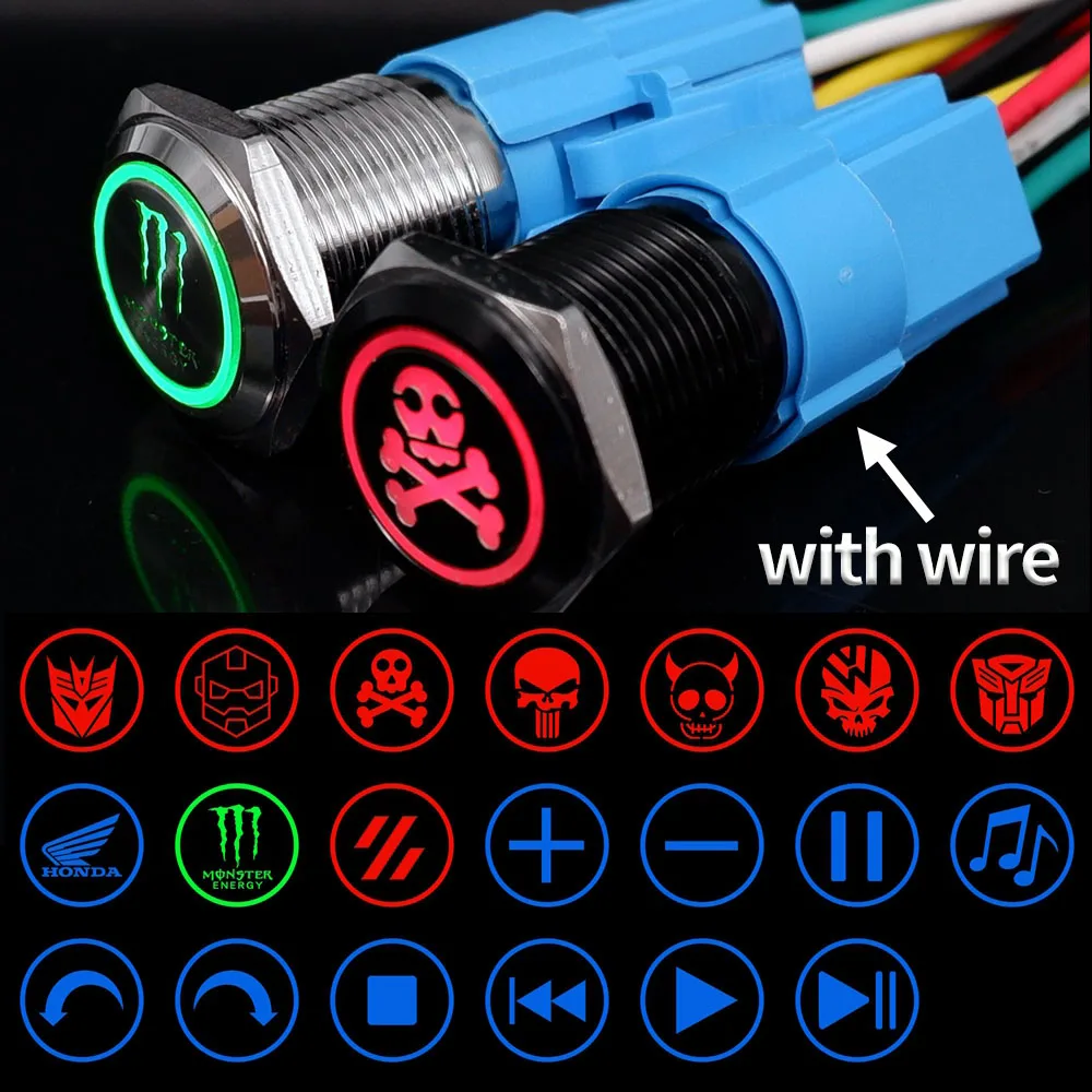 16-19-22mm-icon-Latching-Momentary-horn-trumpet-Metal-Push-Button ...