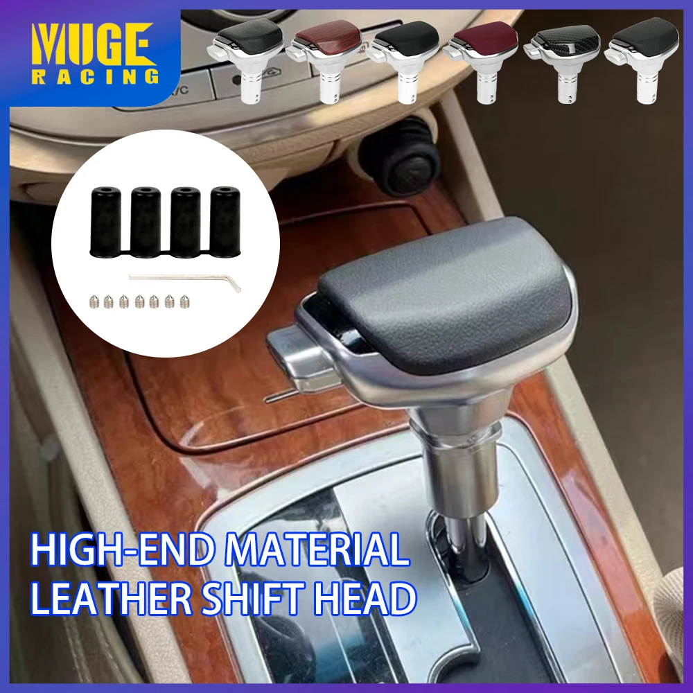 MUGE-New-Leather-Aluminium-Automatic-Transmission-Gear-Shift-Head-For ...