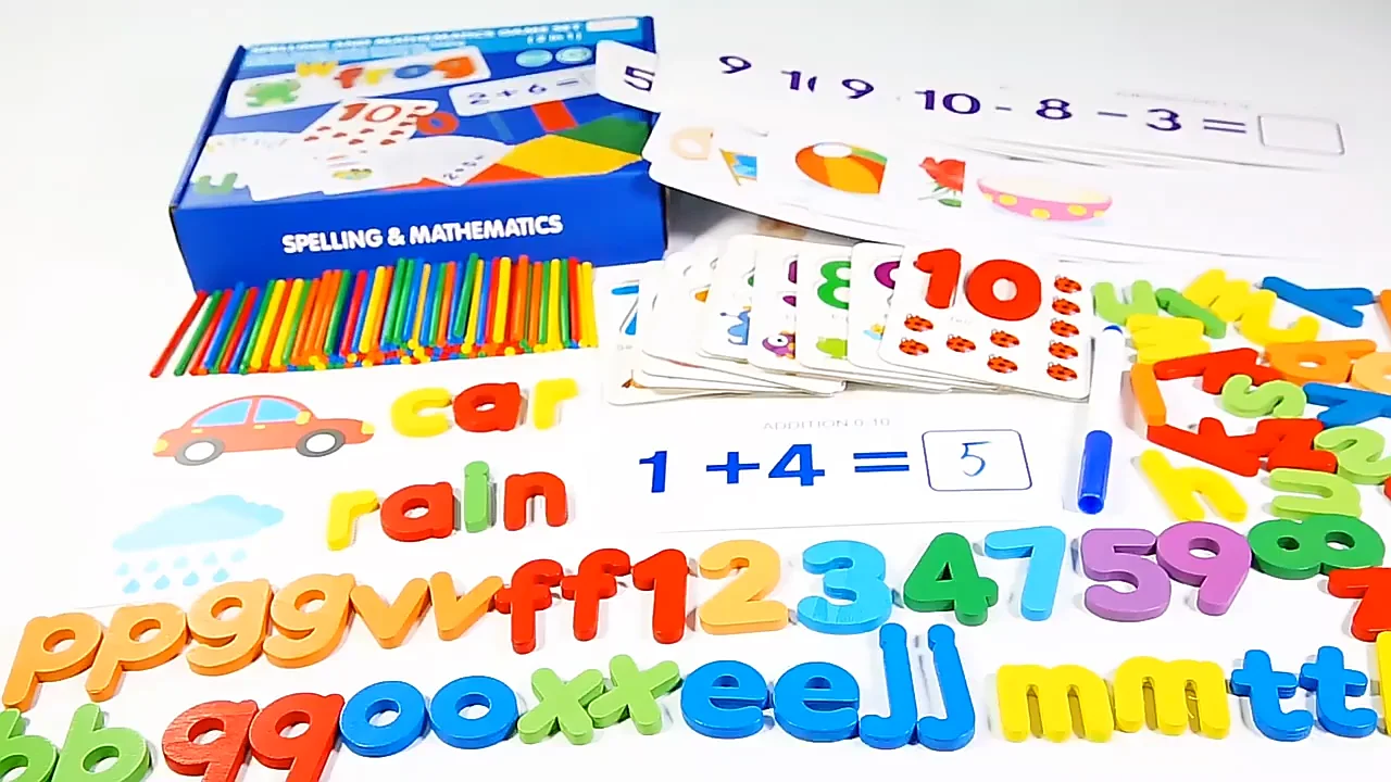 Montessori Wooden Learning Toy Set for Kids - Alphabet & Number ...