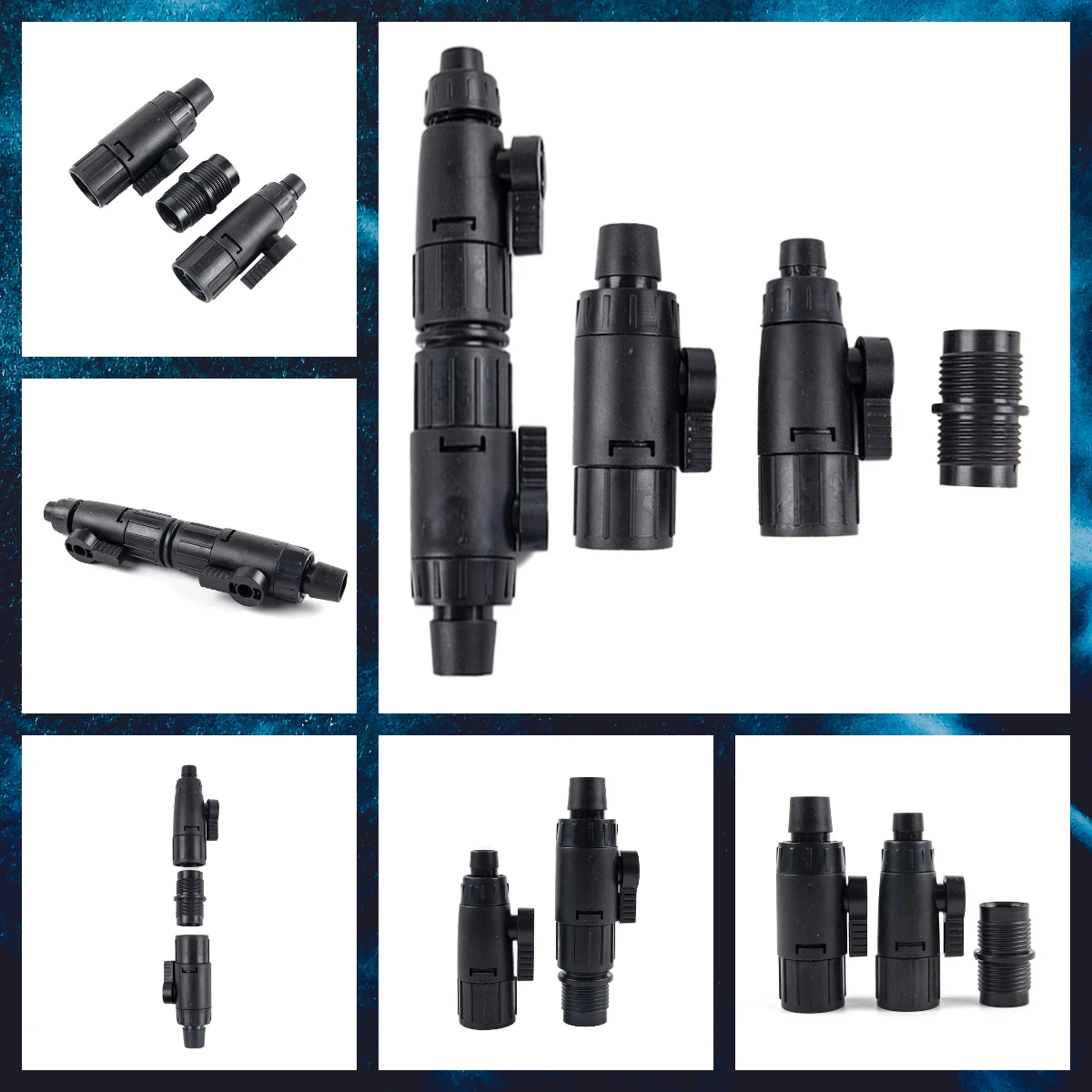 Aquarium 12/16mm Double Tap Quick Release Connector Fish Tank Hose Pipe ...