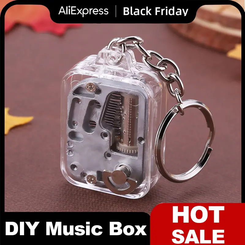 Kids-18-Tones-DIY-Music-Box-Movement-Keychain-Toys-Baby-Handy-Crank ...