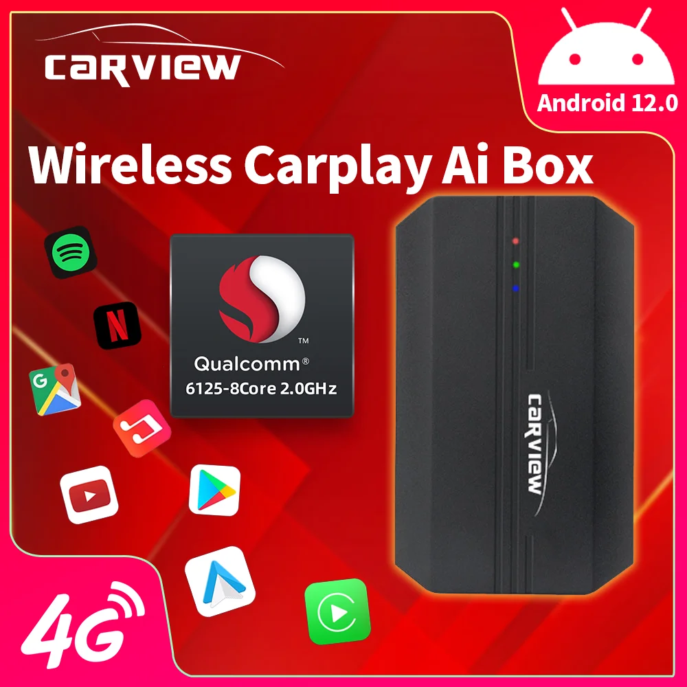 Carview Carplay Ai Box Android 12 Wireless Carplay Wireless Android Auto For Audi Benz Kia ...
