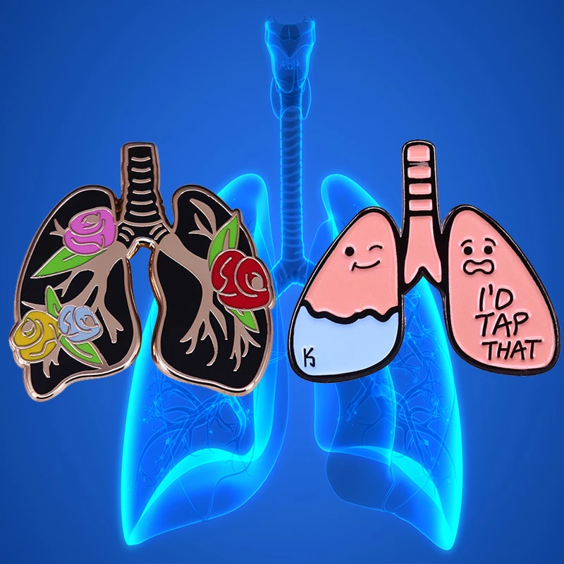 Body Organ Anatomy Lung Enamel Pin I'd Tap That Bloom lungs Brooch ...