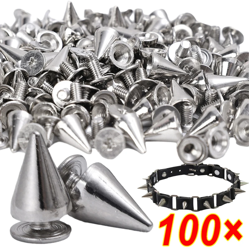 100-10PCS-Spike-Punk-Rivets-Metal-Screwback-Studs-DIY-Handcraft-Cool ...