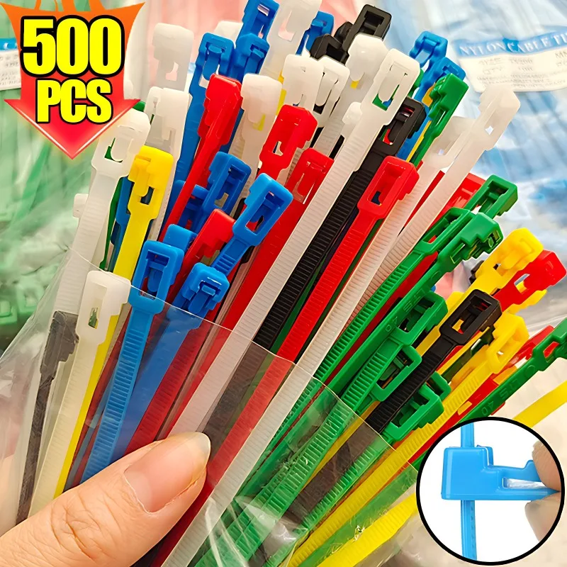 New-Nylon-Reusable-Cable-Ties-Releasable-Self-locking-Slipknot-Cables ...
