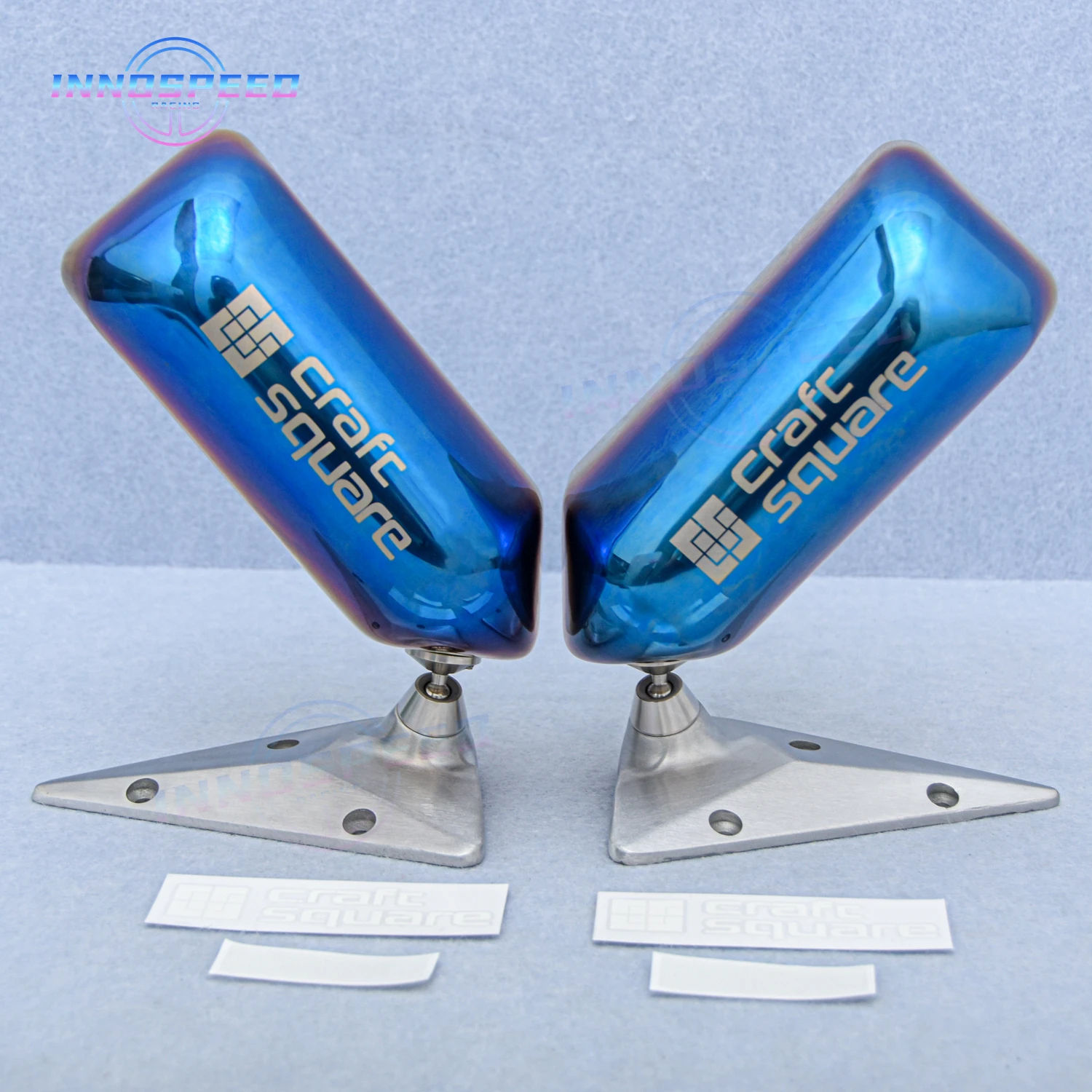 JDM-F1-Style-Sport-Craft-Square-RearView-Mirror-Surface-Titanium-Blue ...