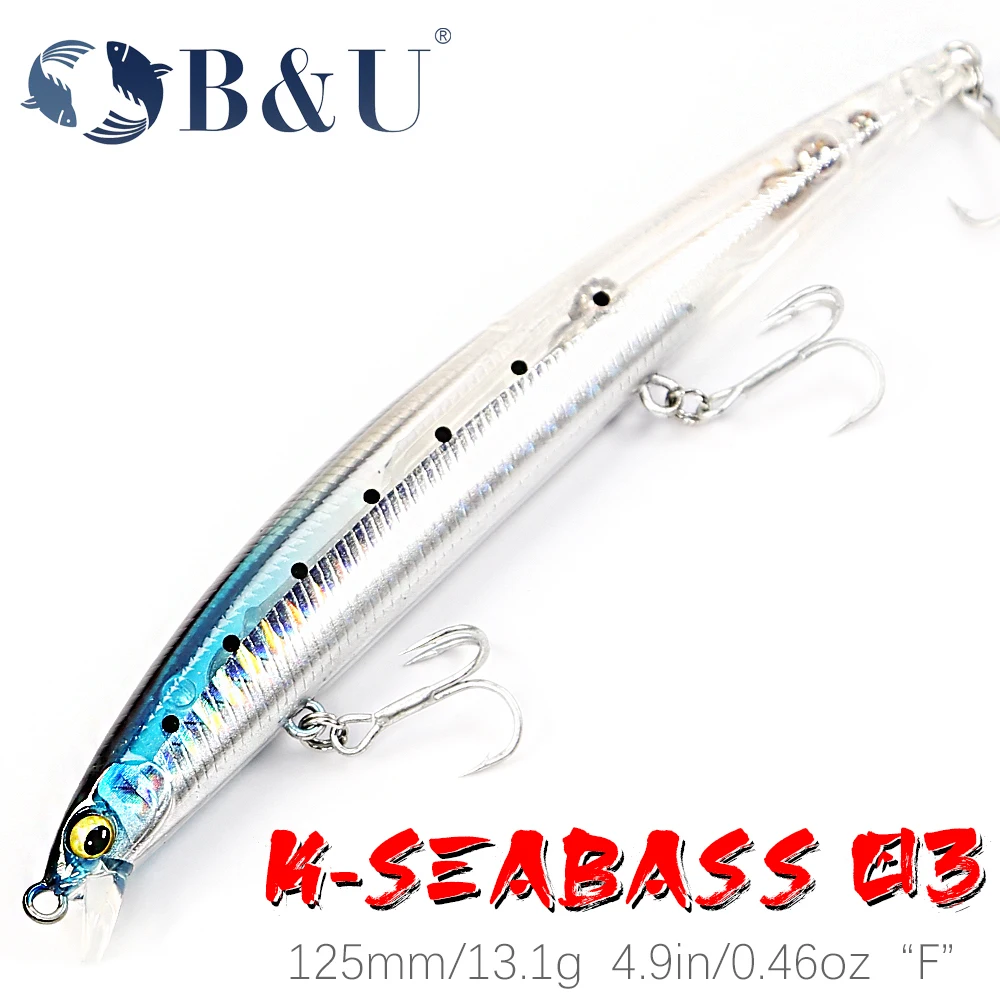 B&u Haluca 125f Floating Saltwater Fishing Lure Jerkbait Tungsten ...