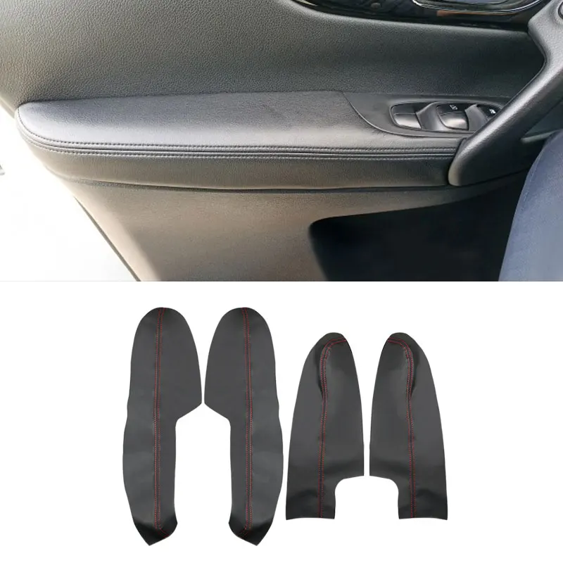 4pcs Soft Leather Car Door Armrest Panel Cover For Nissan Qashqai J11 ...